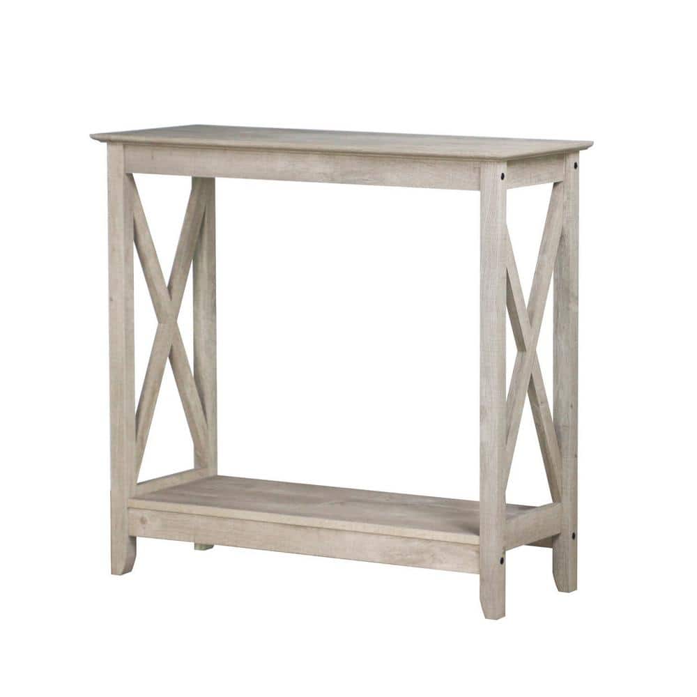 SAINT BIRCH Lambert 31.5 in. Washed Gray Rectangle Wood Console Table ...