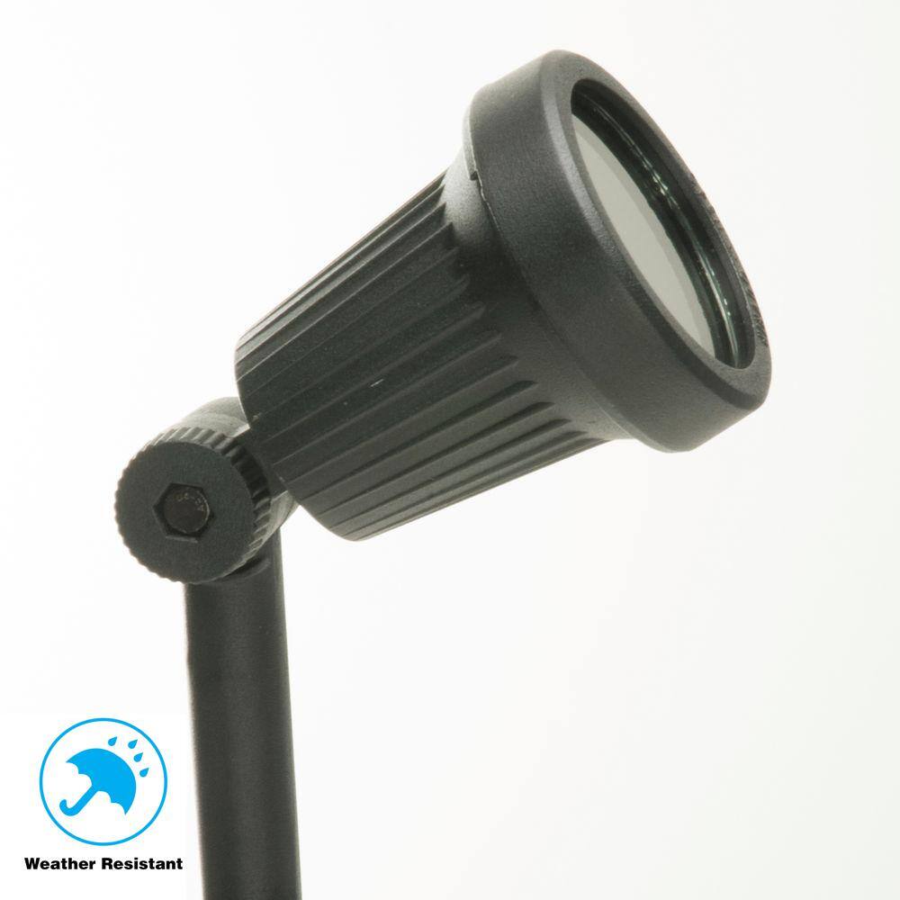 Hampton Bay Low Voltage 20-Watt Black Halogen Outdoor Landscape Flood ...