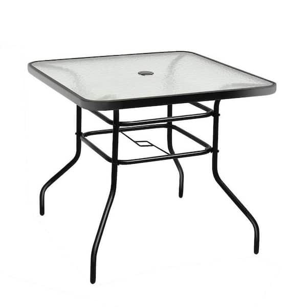32 in. W x 28 in. H Square Metal Outdoor Dining Table D071FKLTKP - The ...