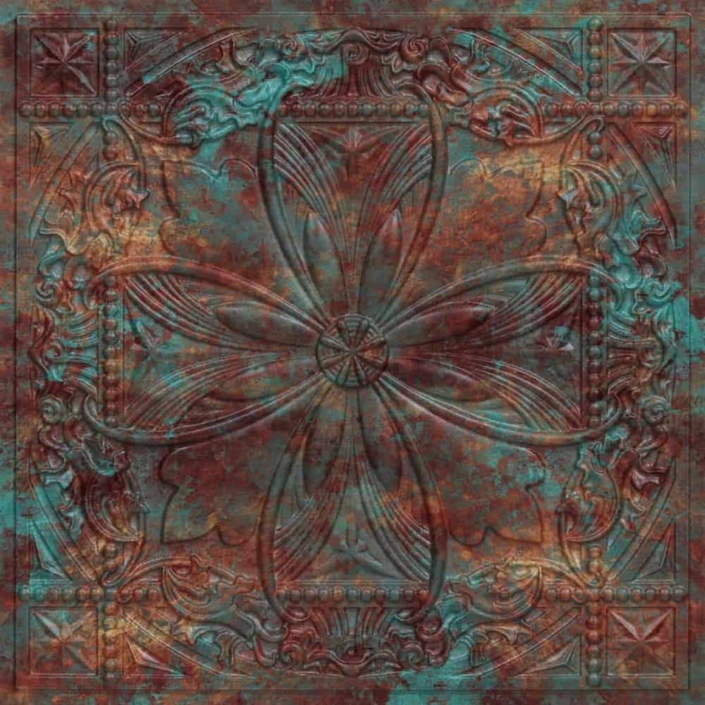 FROM PLAIN TO BEAUTIFUL IN HOURS Helena Rustic Patina 2 ft. x 2 ft. PVC ...