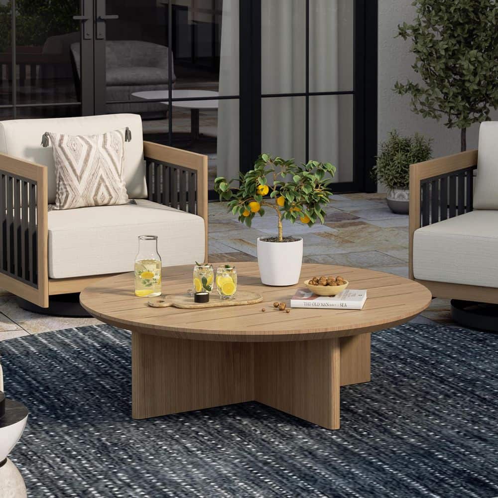 PEAK HOME FURNISHINGS Sereno Round Aluminum Outdoor Coffee Table RA ...
