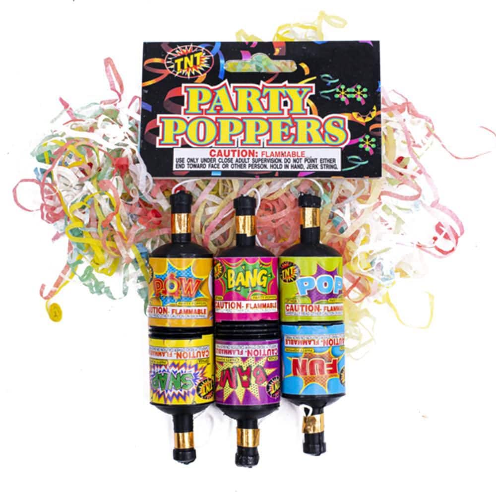 Party Poppers 6-Pack 320537J - The Home Depot