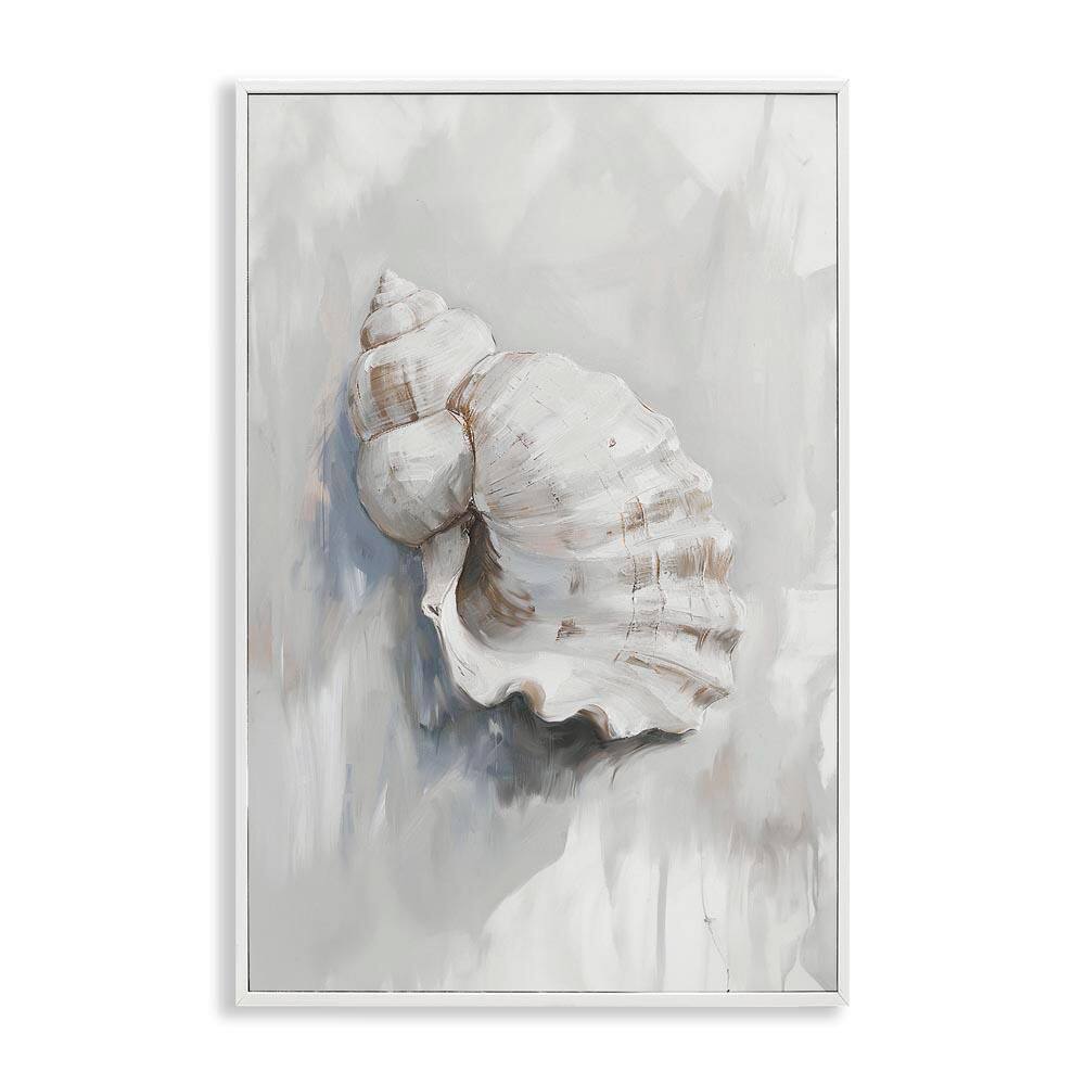 Stupell Industries Neutral Curved Seashell by Ramona Murdock White ...