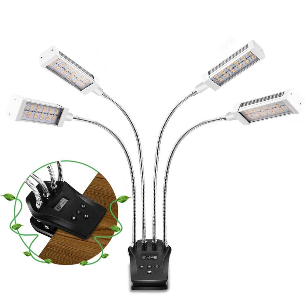 YANSUN 4-Light 96-Watt Full Spectrum LED Grow Light with Adjustable ...
