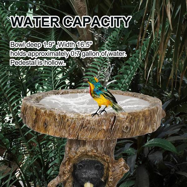 Tree With Bird Bath Water Resin Fiber Outdoor Bird Baths Garden