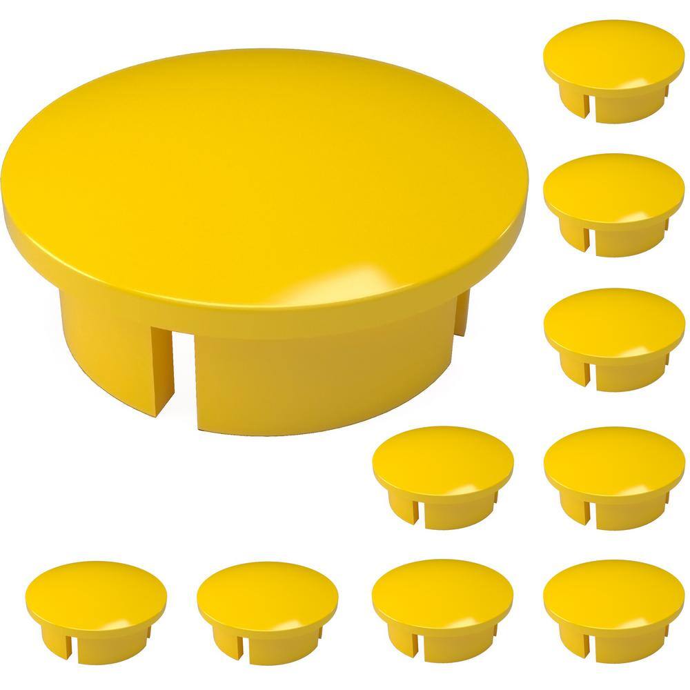 Formufit 1 in. Furniture Grade PVC Internal Dome Cap in Yellow (10-Pack ...