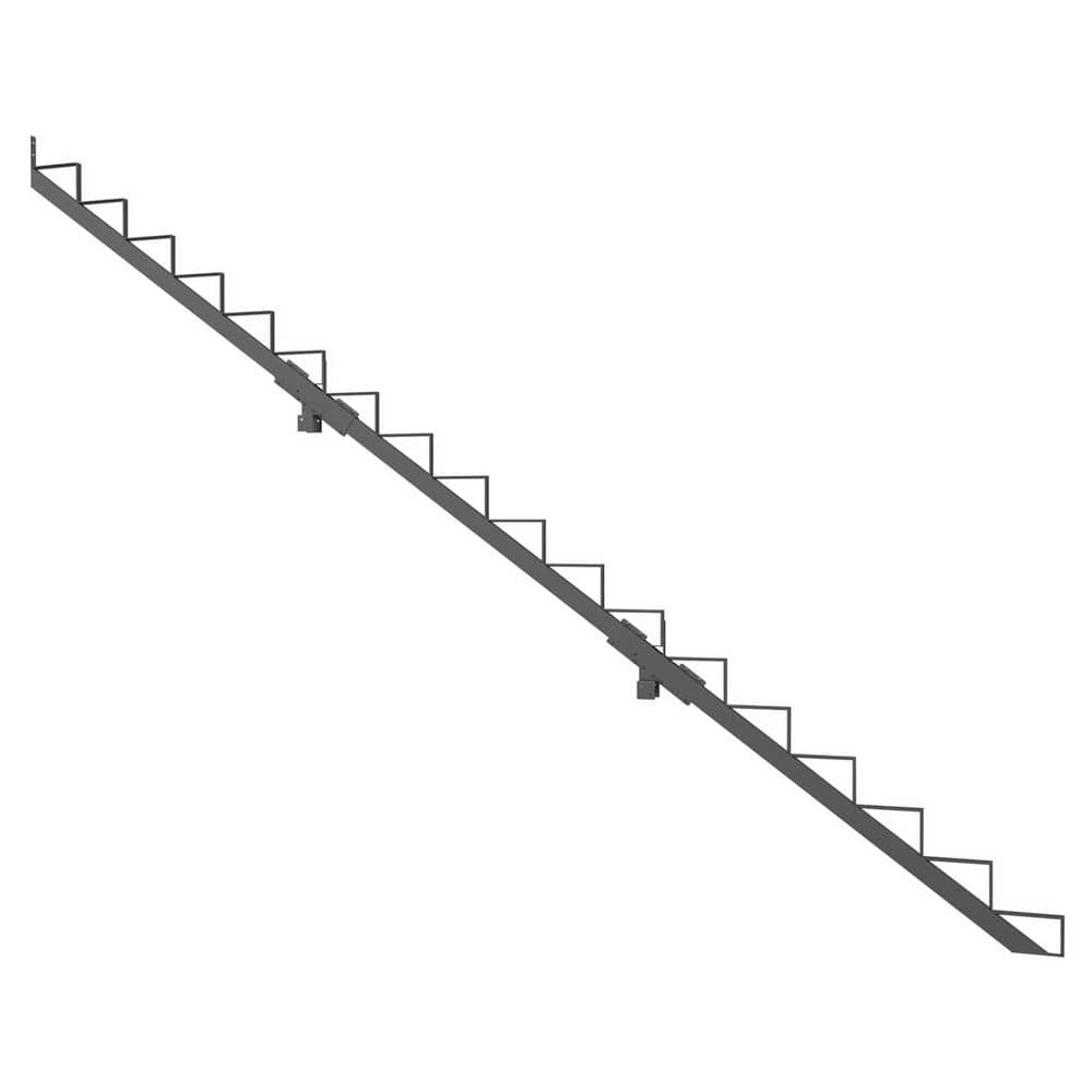 Pylex 7-1/2 in. x 10-1/4 in.-18-Steps Steel Stair Stringer Black ...