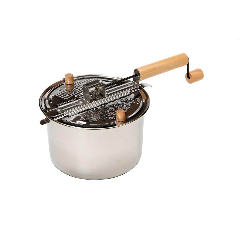 Wabash Valley Farms Whirley Pop 2-Piece 6 qt. Stainless Steel Induction ...