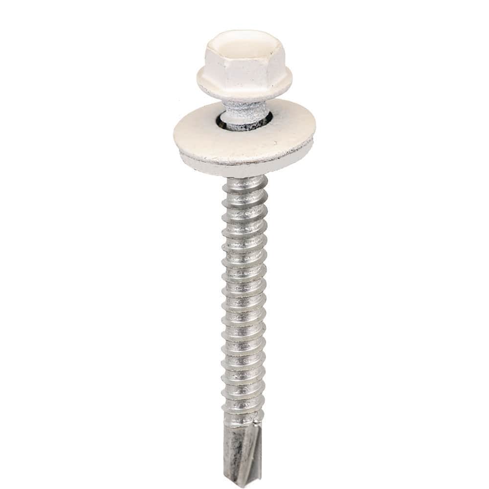 Acorn Hardware #12 2 in. Metal to Metal Hex Screws in White (Bag of 250 ...