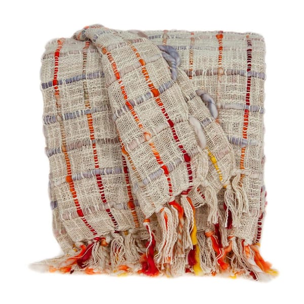 PARKLAND COLLECTION Adlily Transitional Beige Handloomed 52 in. x 67 in ...