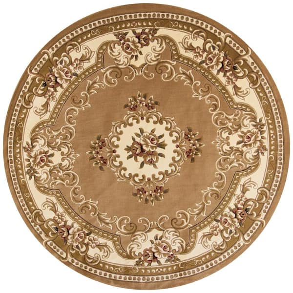 MILLERTON HOME Traditional Morrocan Beige/Ivory 8 ft. x 8 ft. Round ...