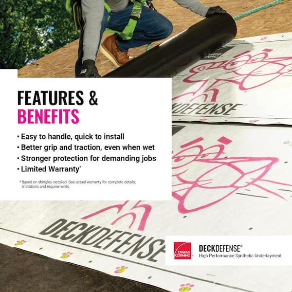 Owens Corning Deck Defense 42 in. x 143 ft. Waterproof Synthetic Roof ...
