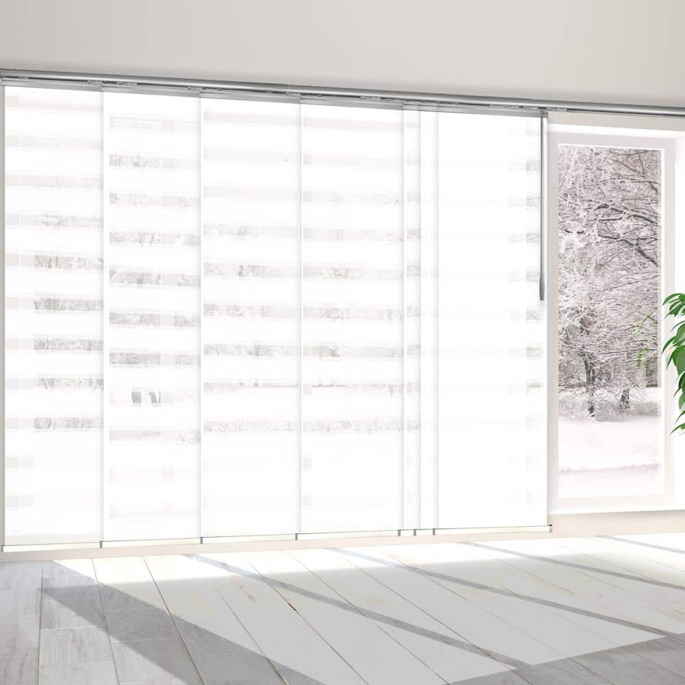 EMOH Spotlight 110 in. - 153 in. W x 94 in. L Adjustable 7- Panel Satin ...