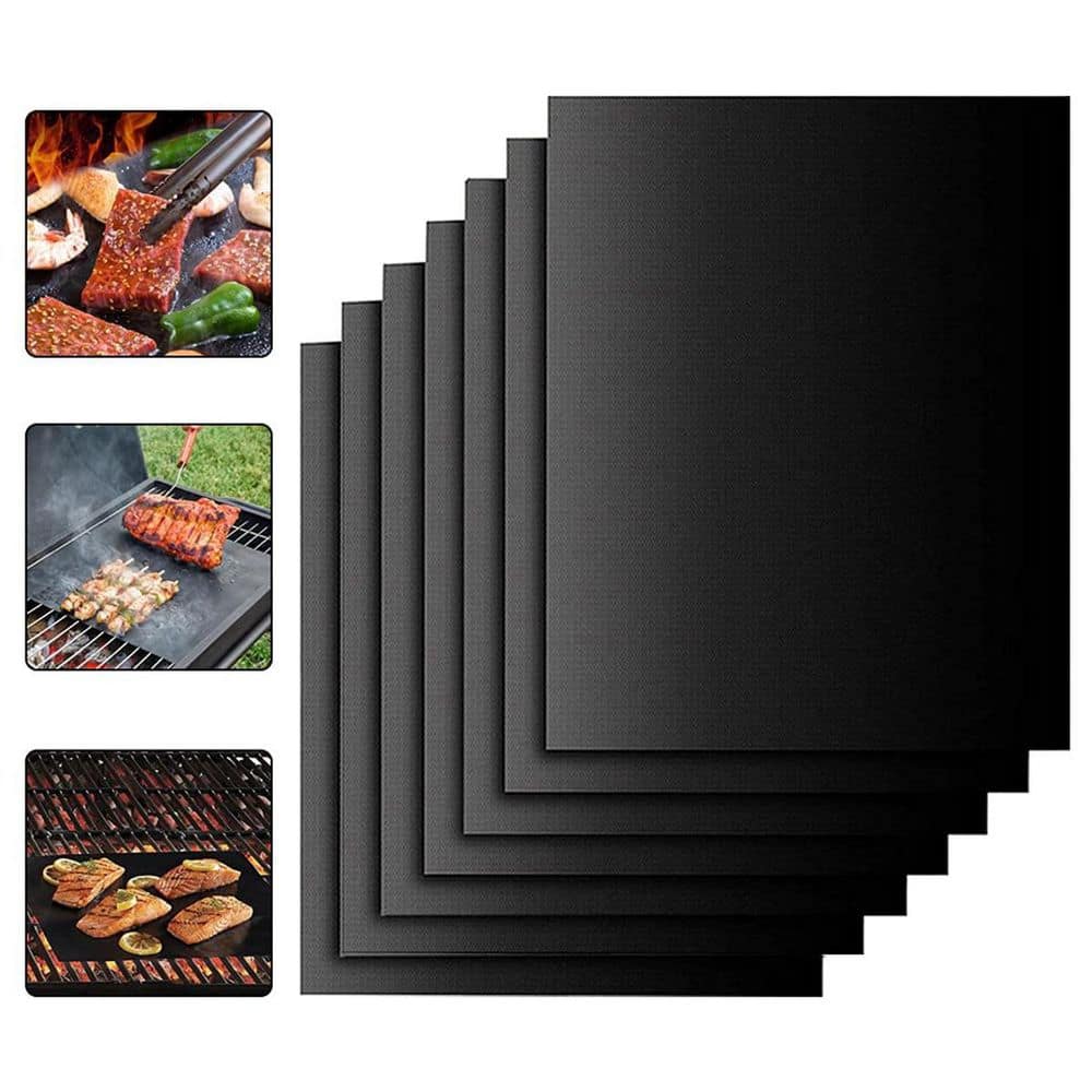 Dyiom Black 7-Peice 100% Non-Stick BBQ Grill Mats&Baking Mats with ...