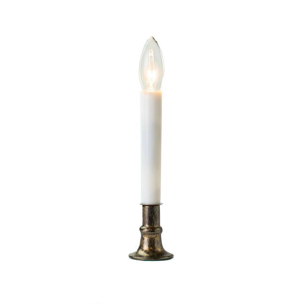 IMC 9 in. Electric Window Candle Antique Bronze w/Warm White LED Bulb ...