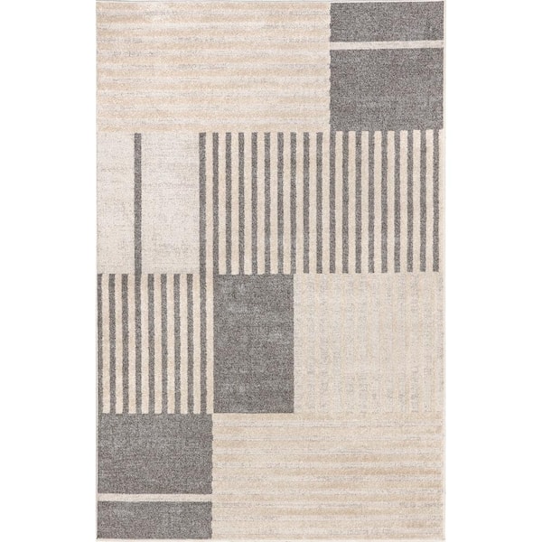 nuLOOM Adabelle Modern Striped Beige 5 ft. x 8 ft. Area Rug ACBY05A-508 ...
