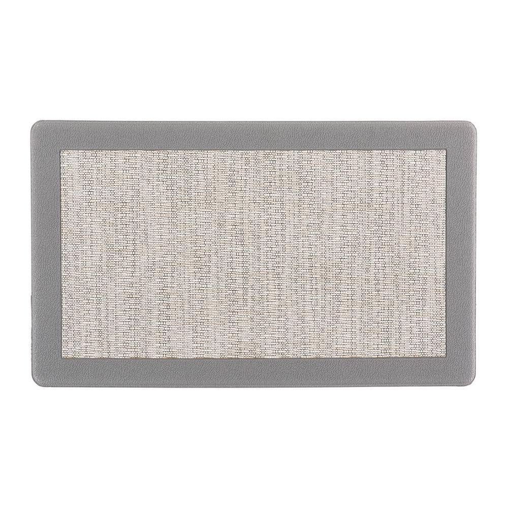 World Rug Gallery Frame Textline Beige 18 in. x 30 in. Anti-Fatigue ...