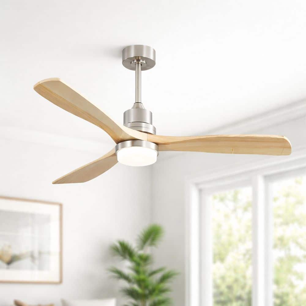 MODERN HABITAT AuraVista 52 in. Indoor Brushed Nickel Ceiling Fan with ...