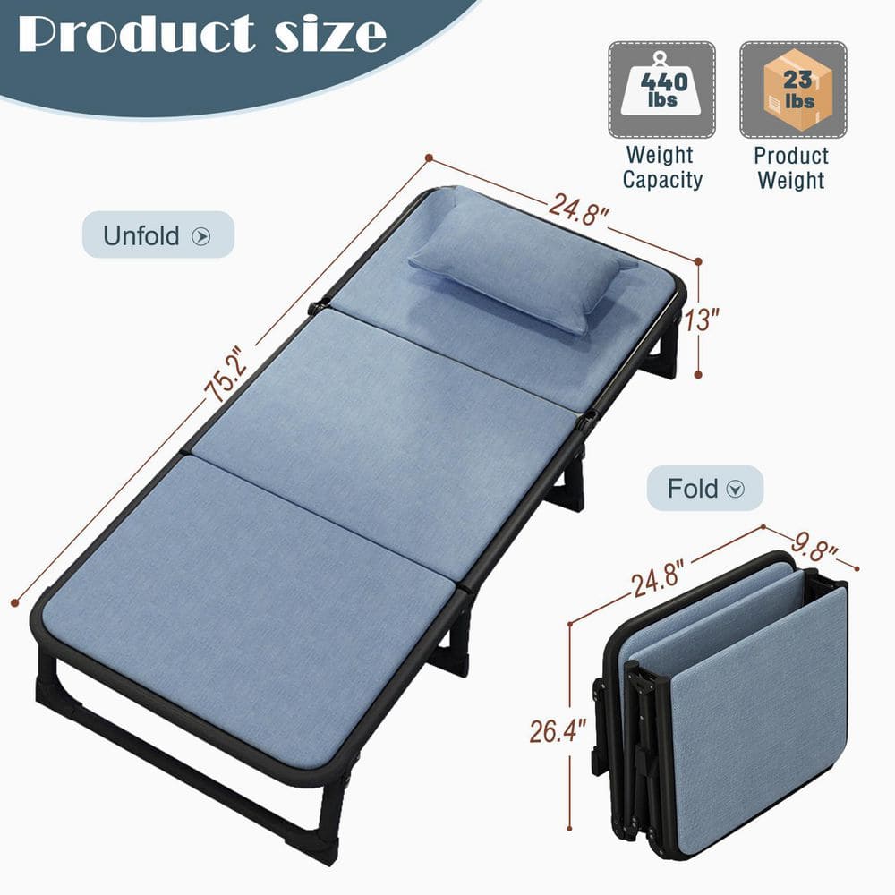 Buy Sleeping Cots For Adults, Blue 6-Fold Folding Chaise Lounge Chairs ...
