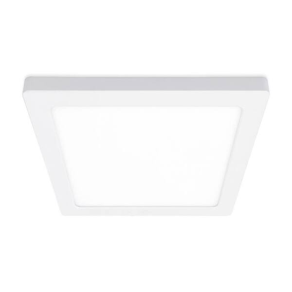 Sofiton 7 in. White Square New Ultra-Low Profile Integrated LED Flush ...
