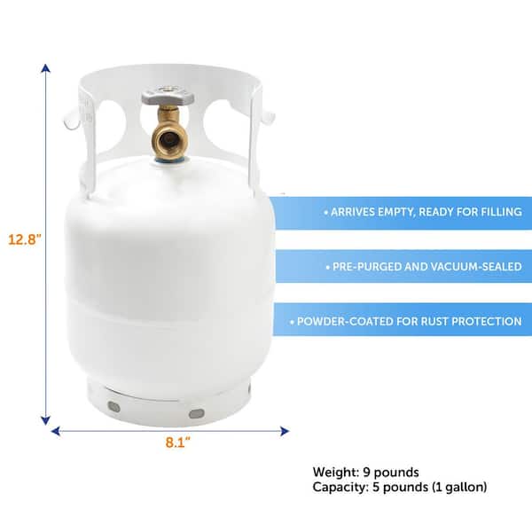 Flame King 5 lbs. Empty Propane Tank Cylinder with Overfill Protection ...