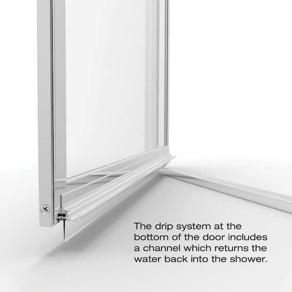 Aluminum Door Bottom Sweep Water Barrier GAQUECY 32 Inch Shower Door ...