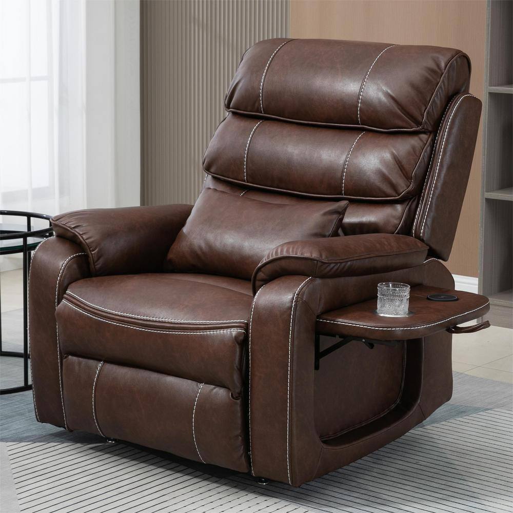 Reviews for aisword 24.8 in. Oversized Dual OKIN Motor Technical Leather Recliner Chair with ...