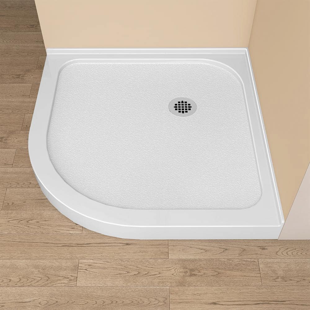 NTQ 36 in. x 36 in. Acrylic Double Threshold Corner Shower Pan Base ...