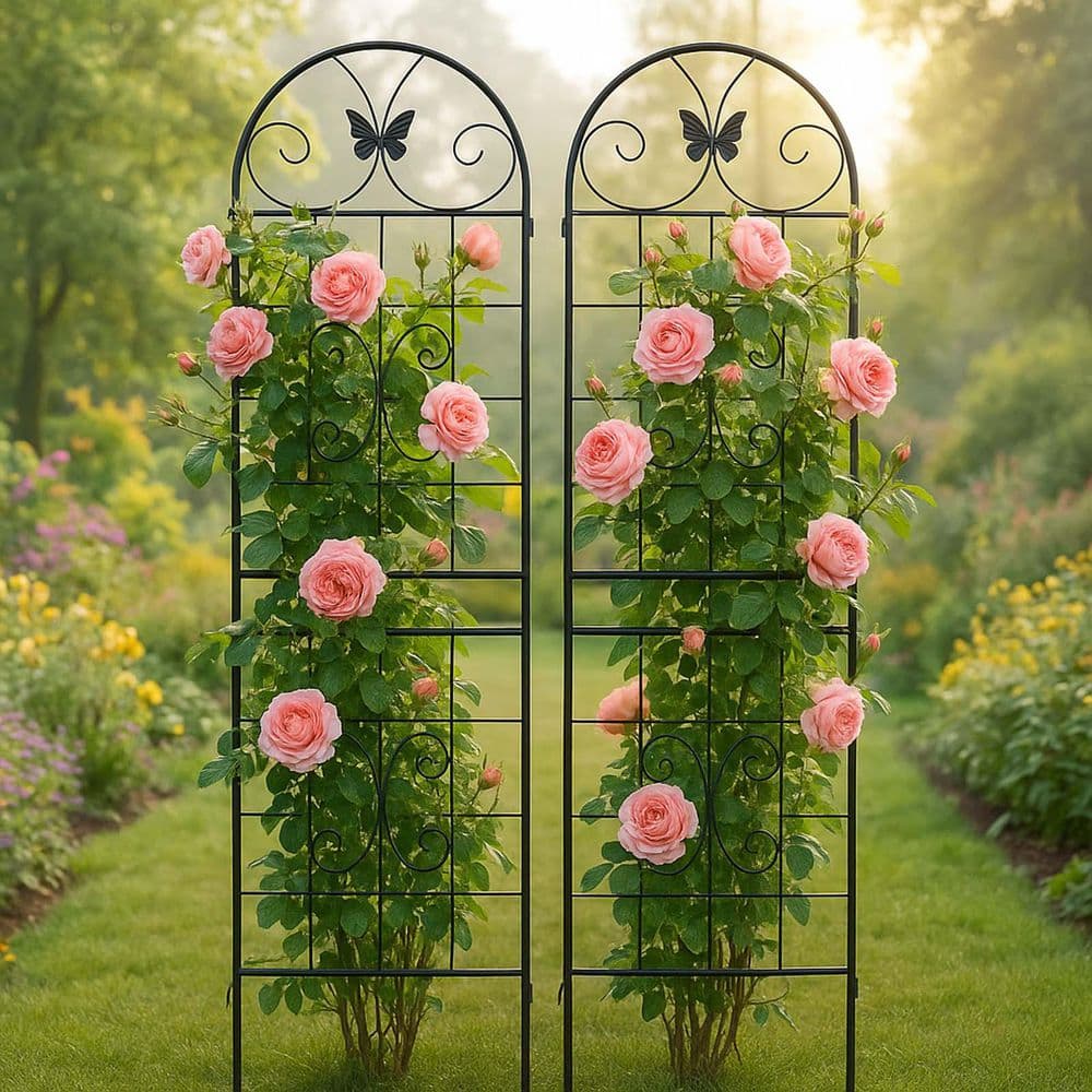 71 in. H Metal Garden Trellis Indoor/Outdoor Plant Trellis for Climbing ...