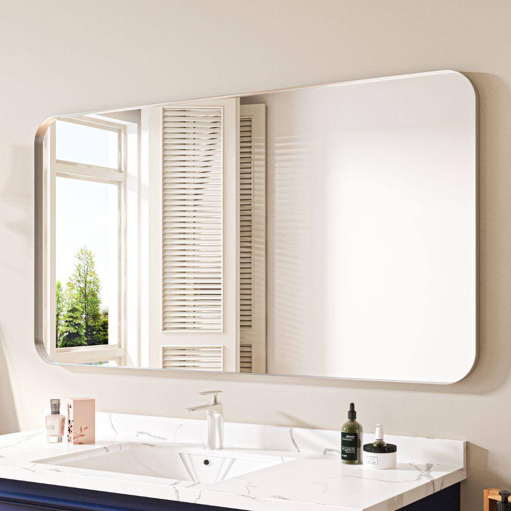 waterpar 55 in. W x 30 in. H Rectangular Aluminum Framed Wall Bathroom ...