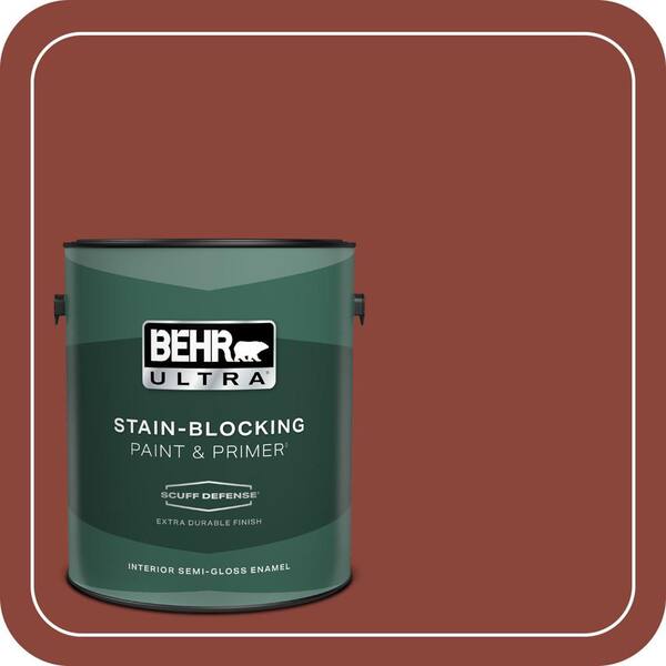 BEHR ULTRA 1 gal. #ECC-46-3 Red Hawk Extra Durable Semi-Gloss Enamel ...