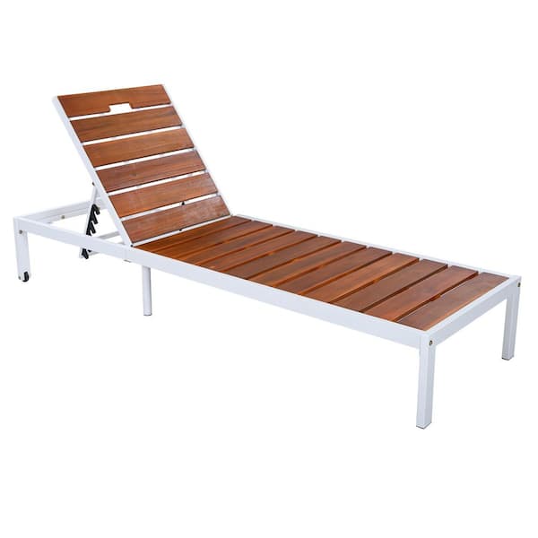maocao hoom Wood Outdoor Chaise Lounges Pool Lounge Chairs Daybed ...