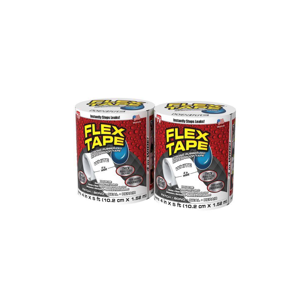 FLEX SEAL FAMILY OF PRODUCTS Flex Tape White 4 in. x 5 ft. Strong ...