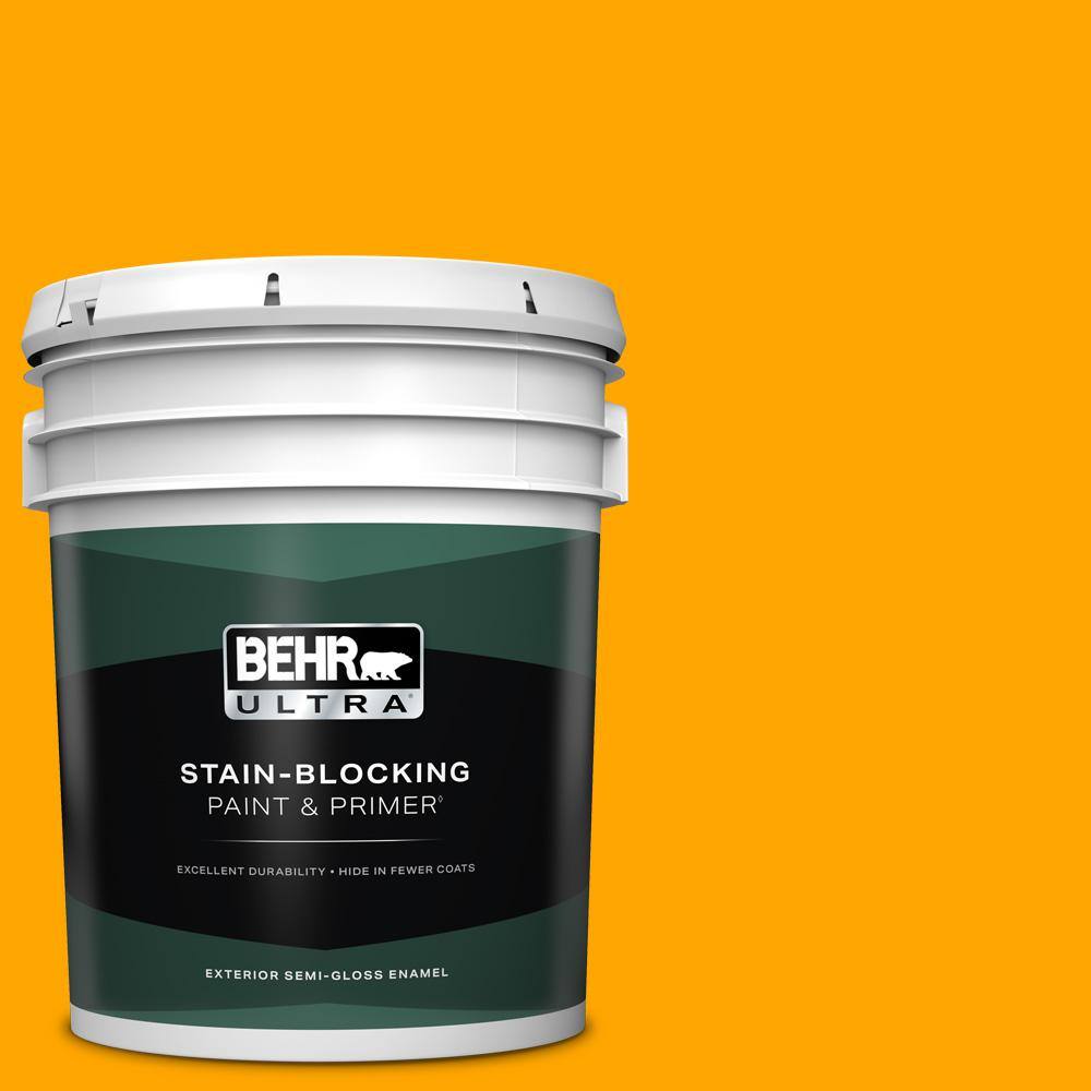 BEHR ULTRA 5 gal. #S-G-330 Instant Delight Semi-Gloss Enamel Exterior ...