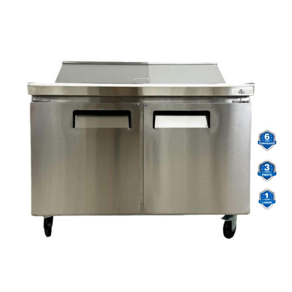 Cooler Depot 48 in. 12.96 cu. ft. Commercial Sandwich Prep Table mega ...