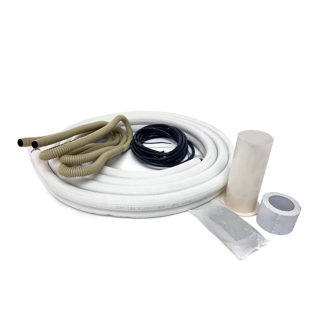 iCOOL 1/4 in. x 1/2 in. x 25 ft. Universal Ductless Mini Split Pipe ...