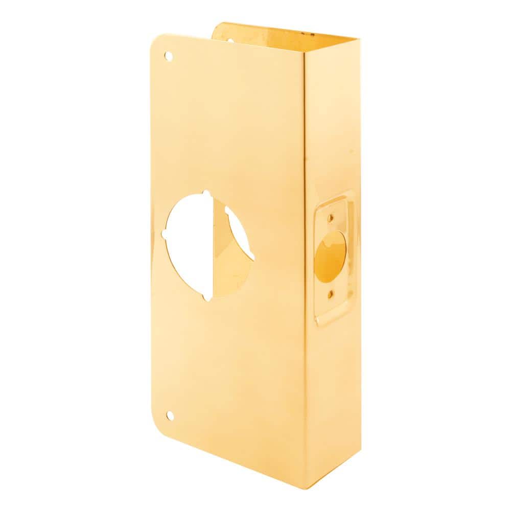 Prime-Line 1-3/4 in. x 9 in. Thick Solid Brass Lock and Door Reinforcer ...