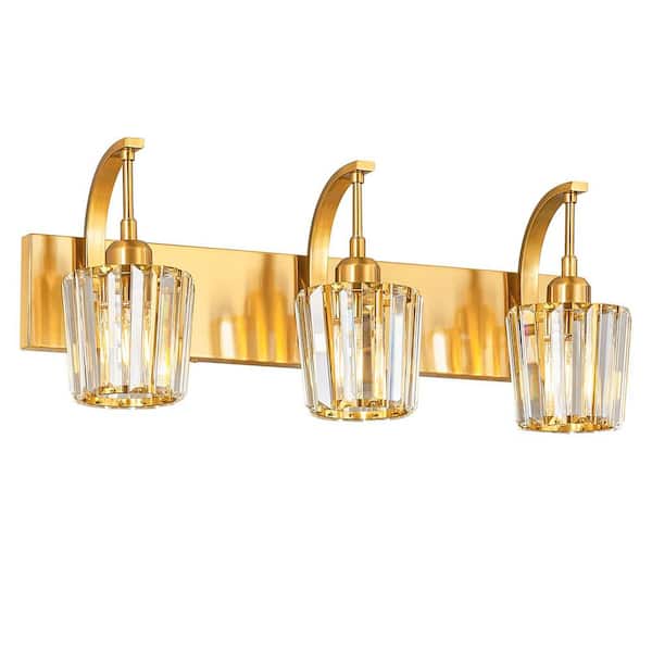 ZHLWIN Home Lighting 23.62 in. 3-Light Gold Conical Vanity Lights with ...