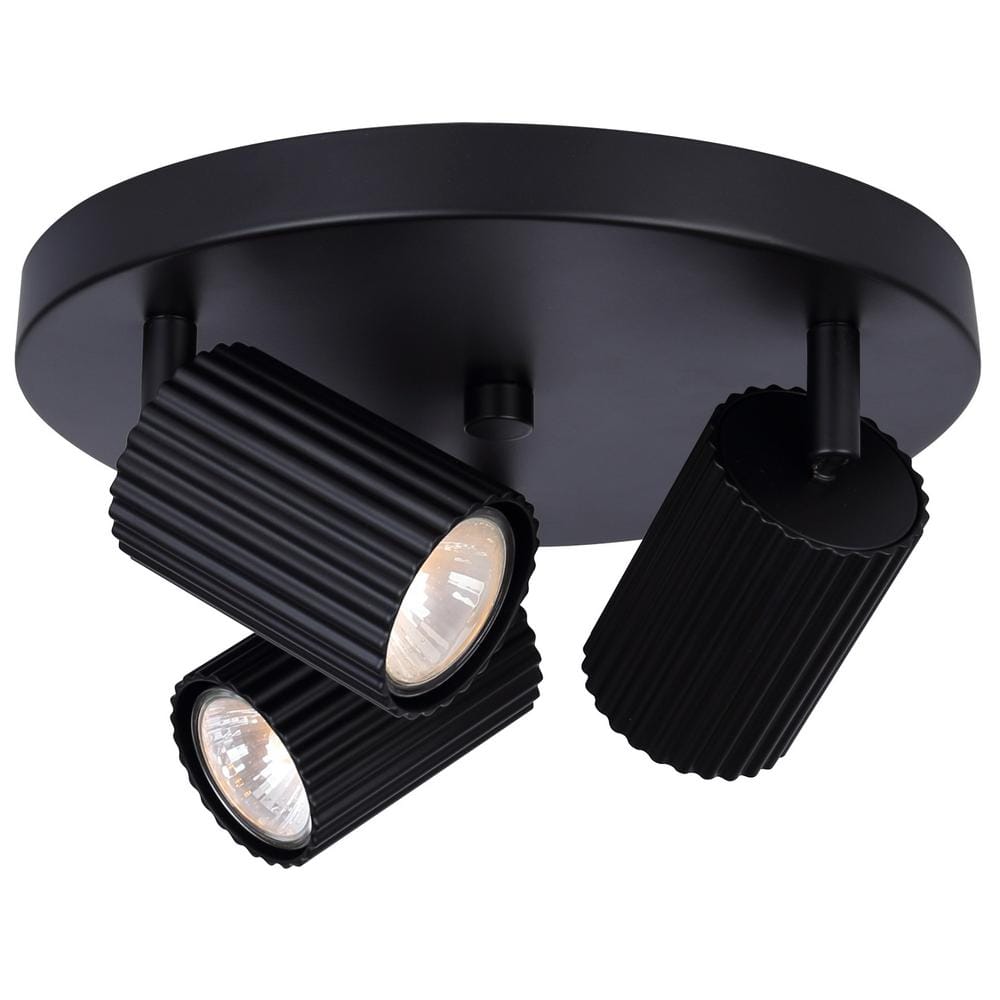 CANARM Rexton 2 ft. Matte Black Halogen Ceiling Mounted Hard Wired ...