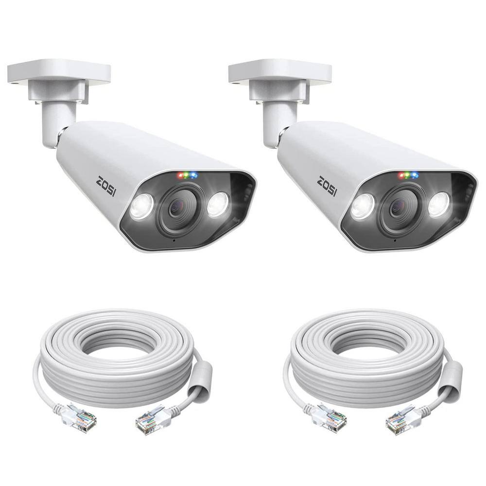 ZOSI ZG1828A 4K 8MP PoE Wired IP Home Security Camera, 2 Outdoor ...
