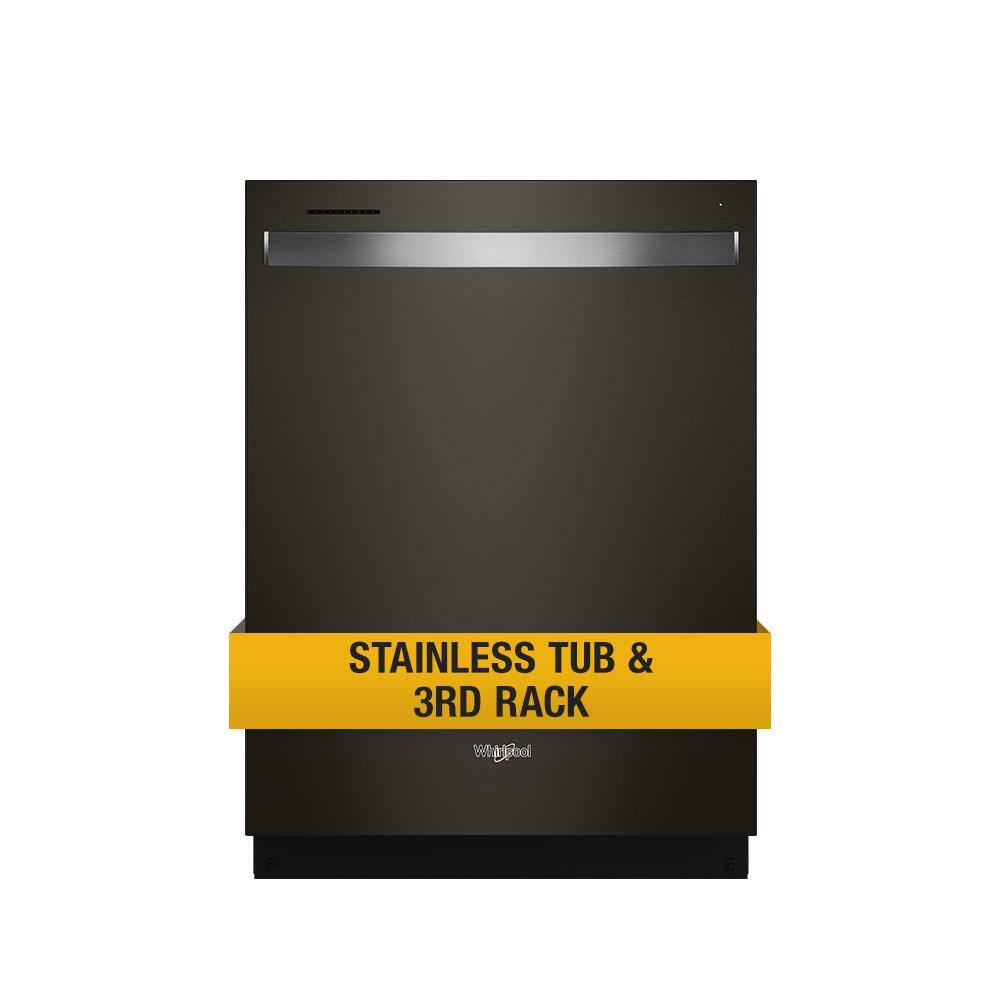Whirlpool 24 in. Black Stainless Top Control Built-In Tall Tub ...