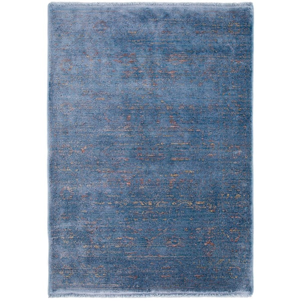 Nourison Luxurious Blue 2 ft. x 3 ft. Distressed Traditional Area Rug ...