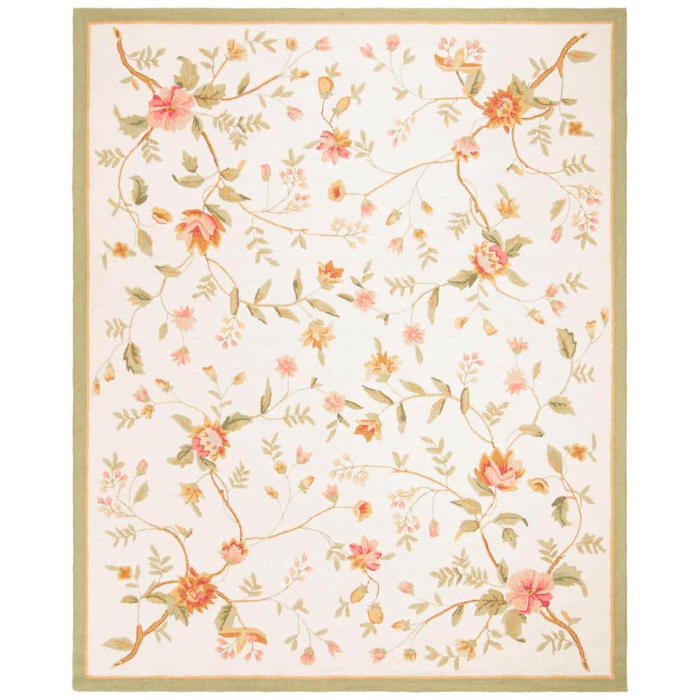 SAFAVIEH Chelsea Ivory 9 ft. x 12 ft. Speckled Floral Border Area Rug ...