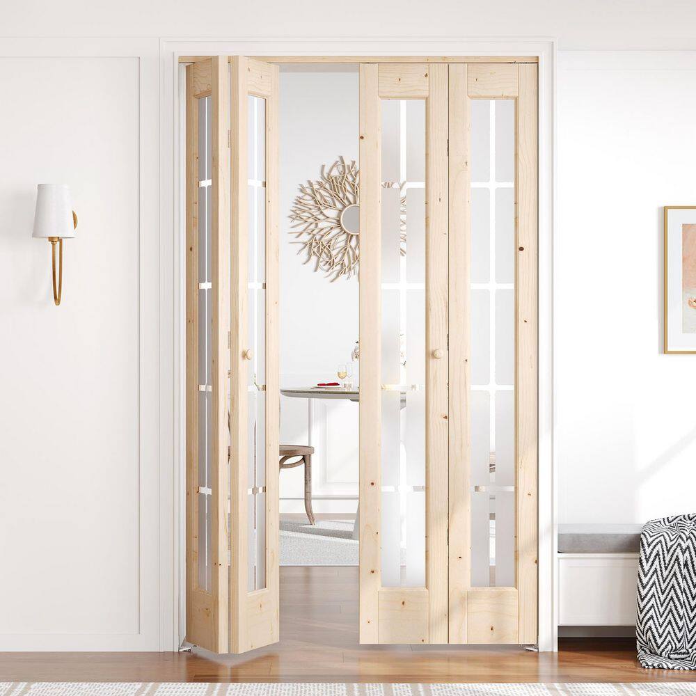 easelife 48 in. x 80 in. 3/4 Lite Frosted Glass Preassembled Solid Core ...