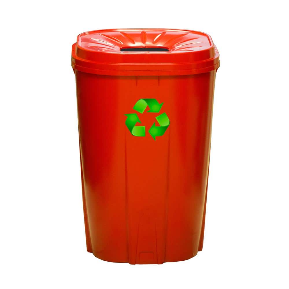 Enviro World 55 Gal. Red Recycling Bin EWC-302 - The Home Depot
