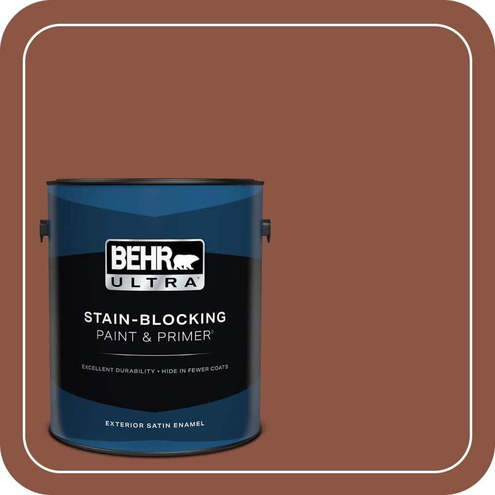BEHR ULTRA 1 gal. #S180-7 True Copper Satin Enamel Exterior Paint ...