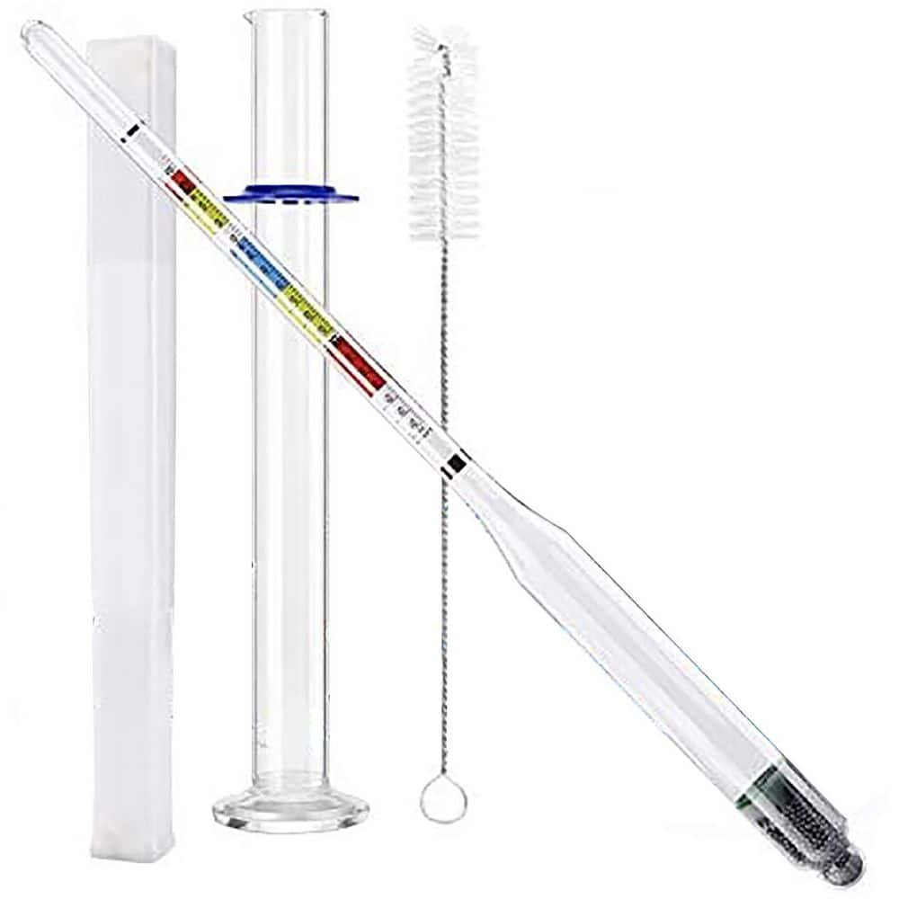 EKIEUDL Triple Scale Hydrometer Glass Test Jar Kit for Wine Beer Mead ...