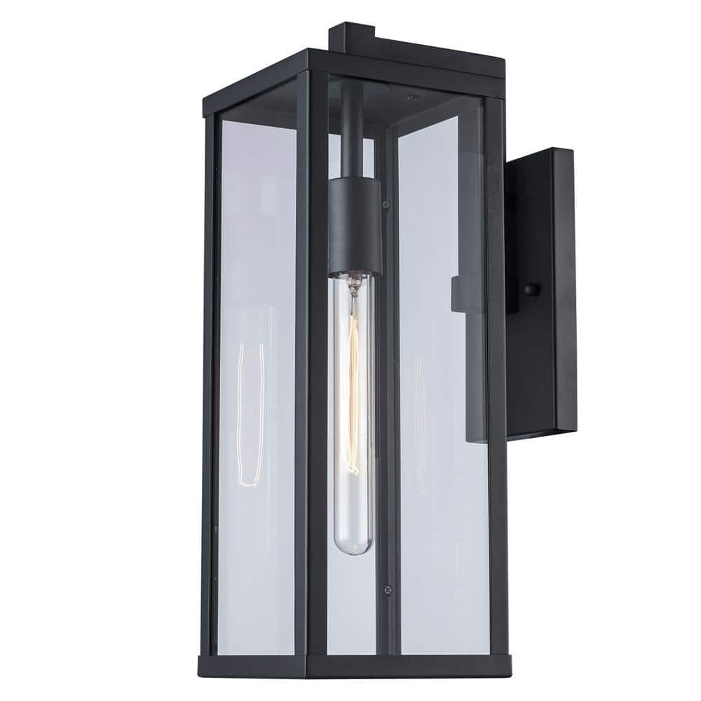 Bel Air Lighting Oxford 17.75 in. 1-Light Black Modern Outdoor Wall ...