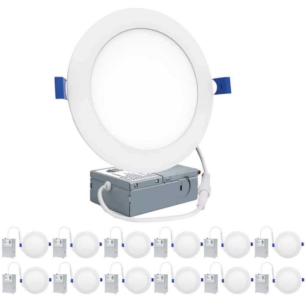 KOAOEIRS 6 in. Ultra-Thin LED Recessed Ceiling Light Indoor/Outdoor ...