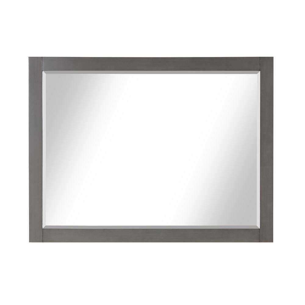 Altair Ivy 48 in. W x 36 in. H Rectangular Wood Framed Wall Bathroom Vanity Mirror in Gray Pine ...